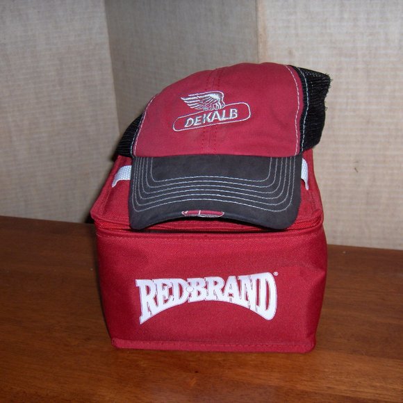 USA | Accessories | Dekalb Cap Red Brand Zipper Top Canvas Cooler ...